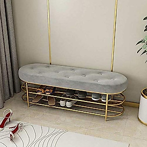 LDCHNH Shoe Stool with 2 Layers Shoe Rack Shelf Sofa Cushion Entrance Door Shoe Cabinet Shoe Stool Storage Stool (Color : D)
