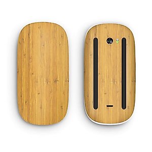 Design Skinz Real Light Bamboo Wood Vinyl Decal Compatible with The Apple Magic Mouse 2 (Wireless, Rechargable) with Multi-Touch Surface