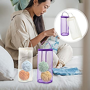 EXCEART 2Pcs Yarn Storage Case Empty Small Round Mesh Storage Bag Portable Knitting Yarn Balls Organizer Basket Crochet Thread Sewing Accessories Storage Tote