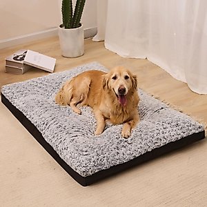 IHINIRE Washable Dog Crate Bed Deluxe Plush Dog Beds Reversible All-Seasons Bed Pet Sleeping Mattress for Large, Medium Dogs