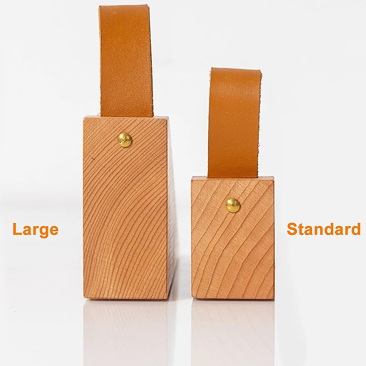 Large Wood Door Stopper, Solid Wooden Non-Slip Door Wedge, Sturdy and Durable Door Stop Wedges, Fit for Door Bottom Seam (0.2" - 2") Large 2 Pack