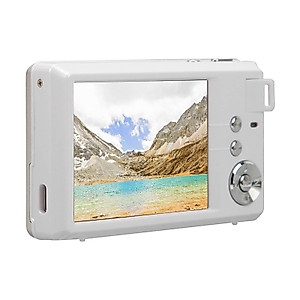 HD Digital Camera, 3.0 Inch LCD Screen AntiShake Compact Digital Camera Electronic Shutter Intuitive Buttons with Hand Strap for Teens for Camping (White)