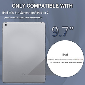 Rantice iPad 6th Generation Cases , 5th Case , Air 2 9.7 Shockproof Rugged Drop Protection Cover Built with Kickstand for 9.7'' A1893/A1954/A1822/A1823 (Black)