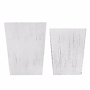 Farmlyn Creek 2 Piece Rustic Bathroom Trash Can Set with Handles for Bedroom, Living Room, Office (White-Washed, 2 Sizes)