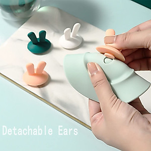 PIVHWIR Silicone Cup Lids Set of 3, Food Grade Rabbit Ear Silicone Cup Covers Anti-dust Airtight Seal for Mugs, Tea Cups, Hot Cup Lids, Coffee Cup