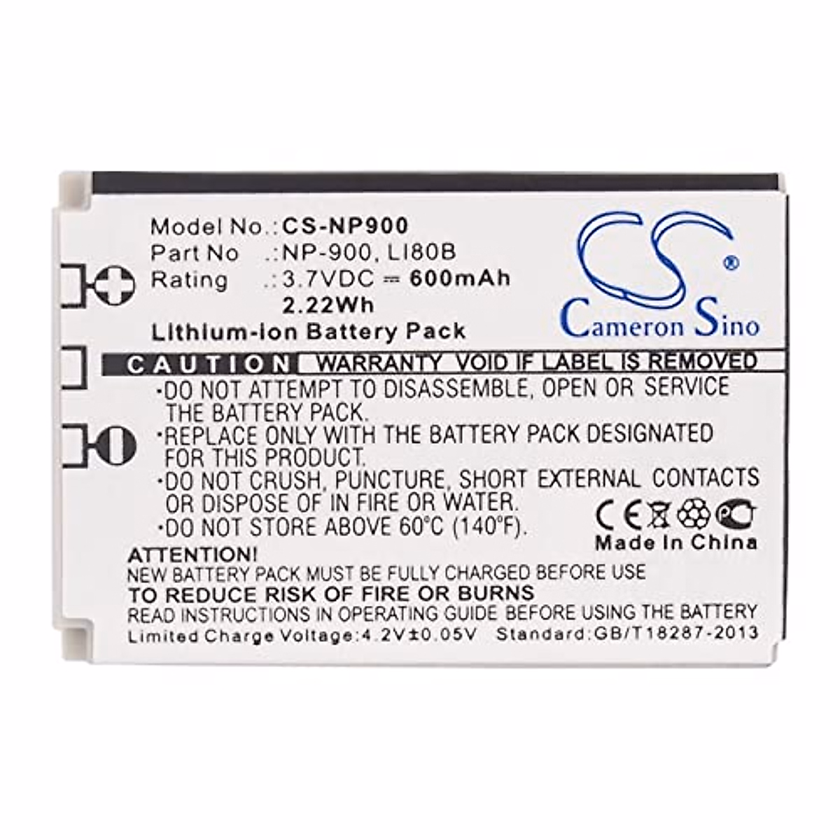 GYMSO Battery Replacement for Praktica 02491-0015-00, 02491-0037-00, BATS4, NP-900 DCZ 10.4, DCZ 8.3, DM5331, DM-6331, DS-4330, DS-4331, DS-4341, DS-4346, DS-5080, DS-5330