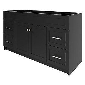 ARIEL Hamlet 60 in. Single Sink Base Cabinet in Black