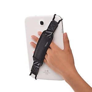 TFY Tablet Security Hand Strap Holder, Compatible with iPad (iPad Mini & Mini 5 & Mini 6 / iPad Air 4 / iPad Air 5 / iPad Pro 9.7Inch) - Samsung Tablets - Nexus 7 / Nexus 10 and More (Black)