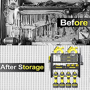 EAXCK Power Tool Organizer, Garage Tool Storage, Drill Holder Wall Mount, Heavy Duty Metal Tool Shelf Cordless Drill Workshop Rack 4 Layers with Screwdriver Holder, Father's Gift