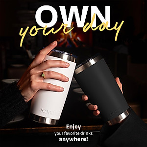 NORDAY | Tumbler Cup with Lid - 20oz - Black | Vacuum Insulated Tumbler - Travel Tumbler - Stainless Steel Tumblers - Double Wall Coffee Tumbler - Keeps Temperature up to 24hr - Anti Spill Lids