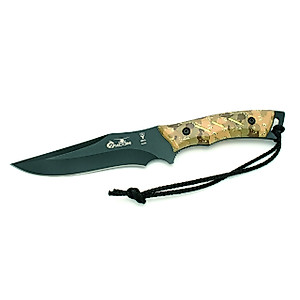 MUELA Typhoon-DES.N Fixed Blade Hunting Knife with Leather Sheath, 6"