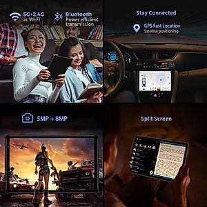 YESTEL 2024 Newest Android 13 Tablet 10 inch Tablet with 12GB RAM + 128GB ROM,1TB Expand,2.0GHz Octa-Core Processor,IPS HD Display,Support 5G WiFi,GPS,Bluetooth 5.0 with Keyboard,Mouse - Black