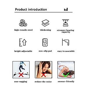 2Pcs Adjustable Steel Bed Frame Center Slat Support Legs Replacement, Sofa Furniture Cabinet Feet,Bed Rail Support for Wooden Bed (Height:5.9 to 8.6 inch)