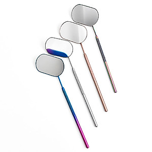 UUYYEO 2 Pcs Stainless Steel Eyelash Extension Mirrors Large Lash Mirrors Eye Makeup Mirrors Eye Lash Mirrors Lash Technician Supplies