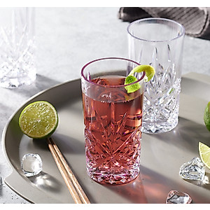 Godinger Tall Highball Glasses, Shatterproof and Reusable Acrylic - Dublin Collection, Set of 4