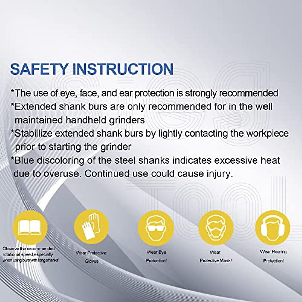 SA-5 Tungsten Carbide Burr Rotary File Cylindrical Shape Double Cut for Die Grinder Drill Bits 1/4'' Inch Diameter of Shank and 1/2'' Inch Diameter of Cutter 1'' Inch Cutter Length