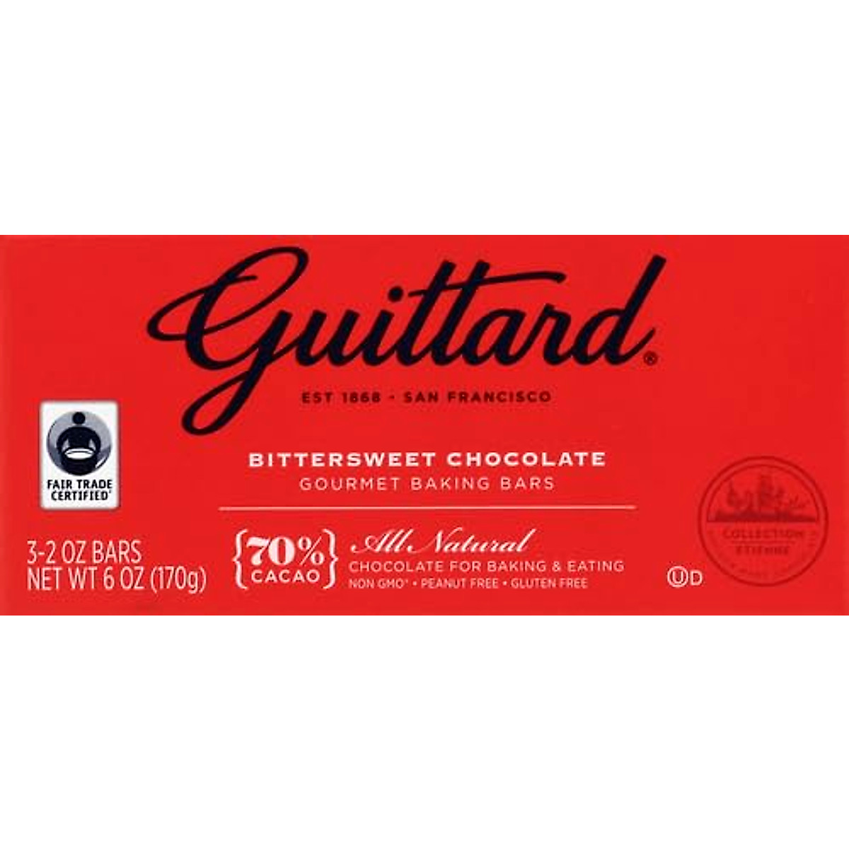 Guittard, Bar Chocolate Baking Bittersweet, 2 Ounce, 3 Pack