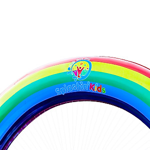Splashin'kids Outdoor Rainbow Sprinkler Super Toddler Water Toys for Children Infants Boys Girls and Kids Perfect Outside Inflatable Water Park for Summer Fun Watch Video Slip and Slide Splash pad