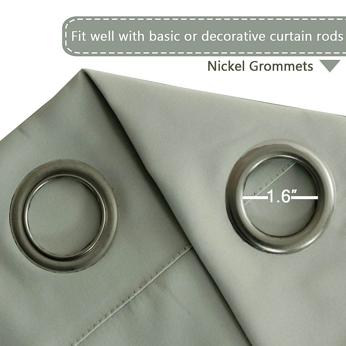 H.VERSAILTEX Window Treatment Blackout Thermal Insulated Room Darkening Solid Grommet Curtains/Drapes for Bedroom (Set of 2 Panels,52 by 84 Inch Long,Light Sage)