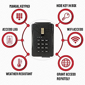 NU-SET Eyecon WiFi-Enabled Smart Lock Box Key Sharing for Home, Commercial Use, Real Estate, or Vacation Rental - Manage Access Remotely, Exclusive Feature Blockchain Secure Photo Key, 7080-3