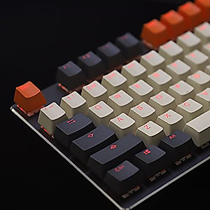 Carbon Miami PBT Double Shot Shine Through ANSI Backlit Keycaps for MX Mechanical Keyboard Melody 96 KBD75 68 61 87 104 Keychron(Only Keycap) (Carbon)