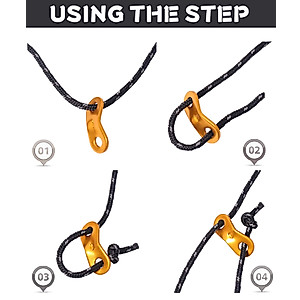 Hikeman 10 Pack 4mm Camping Rope Reflective Outdoor Guy Lines with Aluminum Guyline Adjuster Tensioners Nylon Tent Tie Downs for Hiking Backpacking Tarp,Canopy Shelter (Black)