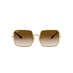 Ray-Ban Women's RB1971 Square Sunglasses, Gold/Clear Gradient Brown, 54 mm