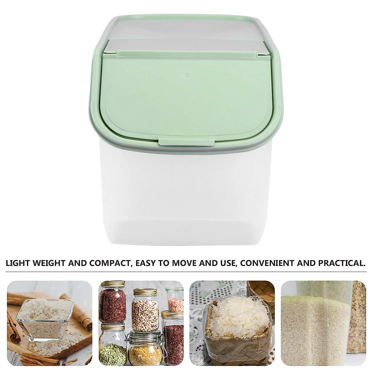 Cabilock Large Food Storage Container with Flip Lid Airtight Rice Bin Transparent Dry Food Organizer Pet Food Containing Box for Snacks Sundries