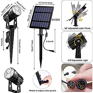 LINQELLY Solar Spotlights Solar Outdoor Lights, Landscape Garden Lights Solar Spot Lights IP65 Waterproof Outdoor Spotlight Auto On/Off Decorative Lighting for Garden Yard Lawn Path 4 in 1