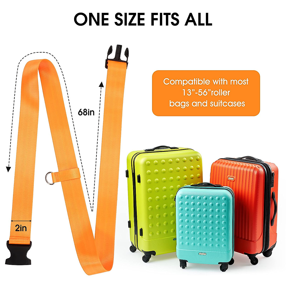 2 Pieces Car Seat Travel Belt, Adjustable Car Seat Travel Strap to Convert Kid Car Seat, Luggage into Airport Car Seat Stroller & Carrier Belt Safe Travel Solution (Orange)