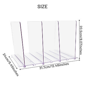 Gift Bag Storage Organizer, Acrylic Clear Shopping Bag Organizer, Adjustable Shelf Divider Bag Organizer for Small Closet, 1 Pack