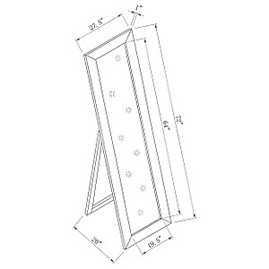 Coaster Home Furnishings 900453 Beveled Frame Floor Mirror Dark Cappuccino