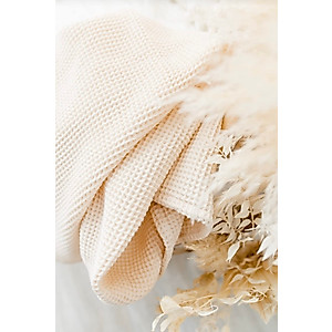 judith + lain Waffle Baby Blanket Boho Knit Swaddle - 39"x39" Neutral Receiving Blankets 100% Cotton | Baby Registry Search Gender Neutral Gifts | Unisex Newborn Essentials
