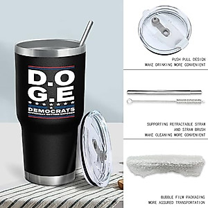 D.O.G.E Democrats Officially Getting Exposeds Funny Political Tumbler With Lids For Friends