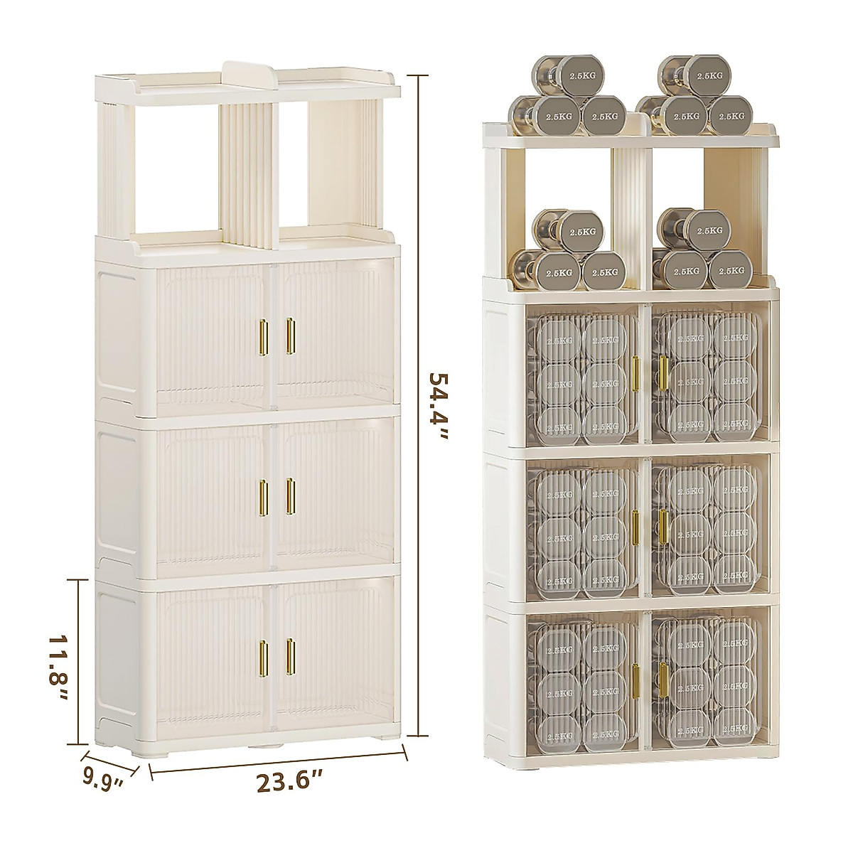 MU TU HD 5 Tier Bookcase with Doors, Floor Standing Bookshelf with Storage, Display Storage Book Shelf Organizer Storage Shelves for Bedroom Bathroom Kitchen