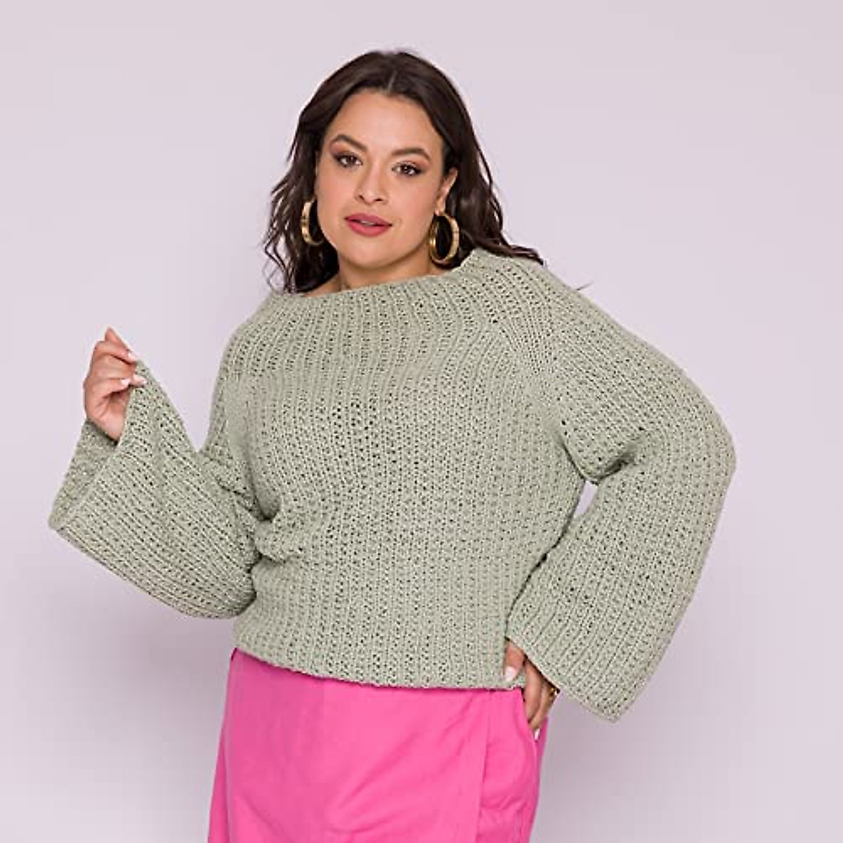 Circulo Inlove Chunky Yarn, 100% Brazilian Cotton Yarn - Baby Yarn for Crocheting Soft, Yarn for Crocheting & Knitting - Crochet Yarn, Pack of 1 Hank of 137 yds (5745 - Eucaliptus)