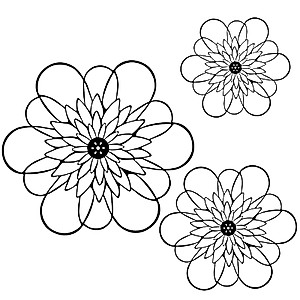 3 Pieces Metal Flower Wall Decor Rustic Galvanized Metal Flower Hanging Metal Flower Wall Art Wire Outline Wall Flowers Decor for Home Bedroom Bathroom Kitchen Garden Wall Art (1 Style)