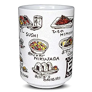 Japanese Yunomi Sushi Tea Cup Mino Ware, Japanese Food Print