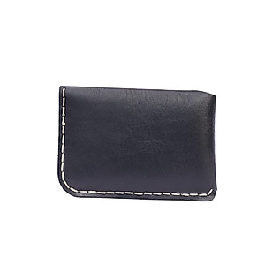 Handmade Minimalist Genuine Leather Card Case Wallet Small Card Holder in Front Pocket