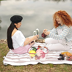 Yardwe Plastic Fruits Picking Baskets 5pcs Kitchen Plastic Baskets with Handle Mini Shopping Basket Decorative Basket Fruit Picking Basket for Vegetables Garden Gathering