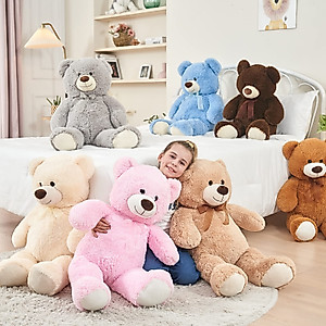 DOLDOA 36" Giant Teddy Bear Soft Stuffed Animals Plush Big Bear Toy for Kids and Girlfriend (Beige)