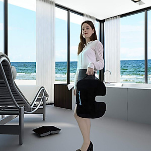 DREAM ART 100% Memory Foam Orthopedic Wedge Seat Cushion, Non-Slip Coccyx Pad,Butt Pillow - Tailbone Sciatica Lower Back Pain Relief - for Car Wheelchair Computer Desk Chairs and Traveling