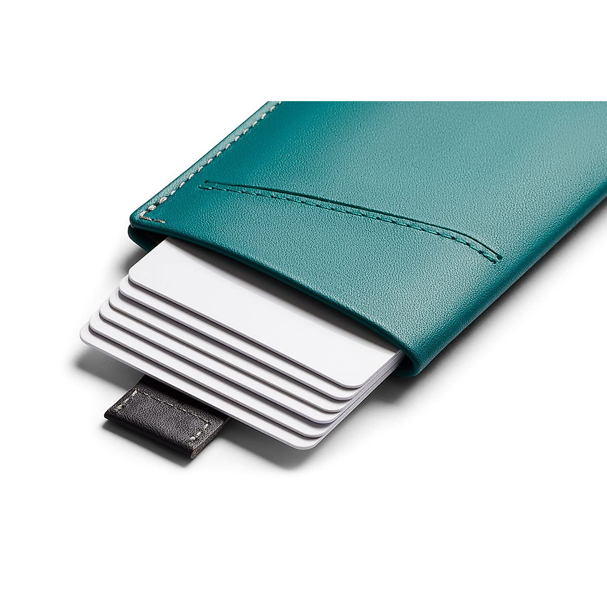 Bellroy Card Sleeve (Premium Leather Card Holder or Minimalist Wallet, Holds 2-8 Cards or Business Cards, Folded Note Storage) - Teal