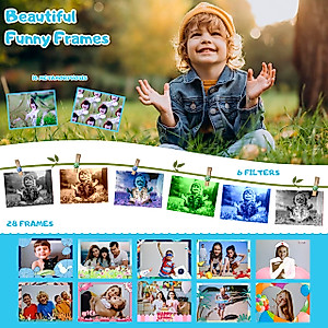 iMisH Upgrade 48M Kids Camera for Girls Boys Age 3-9, 1000mAh Large Battery with 1080p Video Camera for Kids - Shockproof Silicon Case and 32GB TF Card, Toddler Camera for Selfie (Blue)