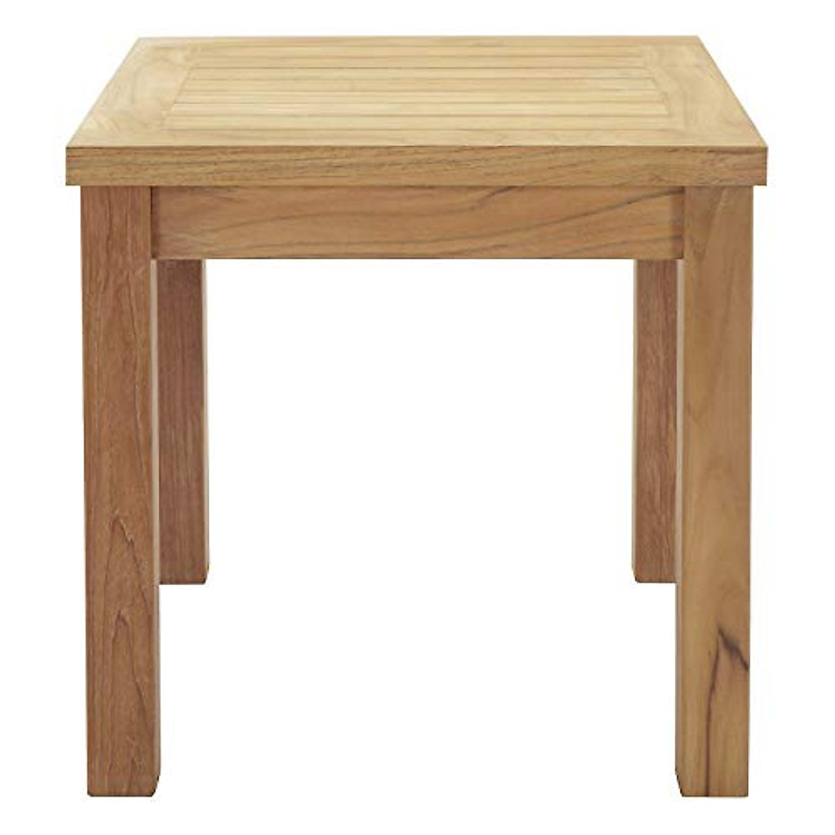 Modway Marina Premium Grade A Teak Wood Outdoor Patio Square Side End Table in Natural