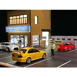 Diorama 1/64 Car Garage Model City Backdrop Car Parking Lot LED Lighting Scenery Model Toy