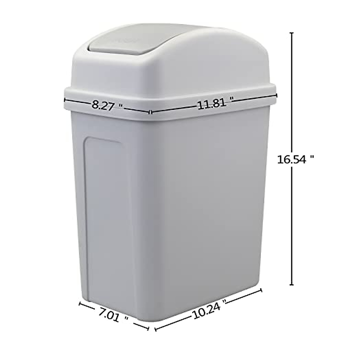 Sosody 4.5 Gallon Swing Top Garbage Can, Plastic Trash Bin with Lid, 3 Pack