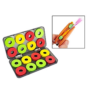 BESSTUUP 16Pieces Foam Fishing Line Spool Storage Snell Leader Rigs Winder Lure Tackle Organizer