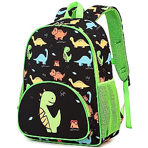 BTOOP Toddler Backpack Boys Girls Cute Kids School Backpack Preschool Kindergarten Bookbags Nursery Daycare Toddler Bags(Black Green)
