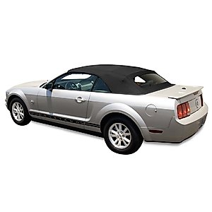 Sierra Auto Tops Replacement Convertible Soft Top Fits 2005-2014 Ford Mustang GT, Shelby, GT500 Models. Premium Grade Sailcloth Vinyl, UV Resistant, Precision Fit, 1-Year Manufacturer Warranty — Black